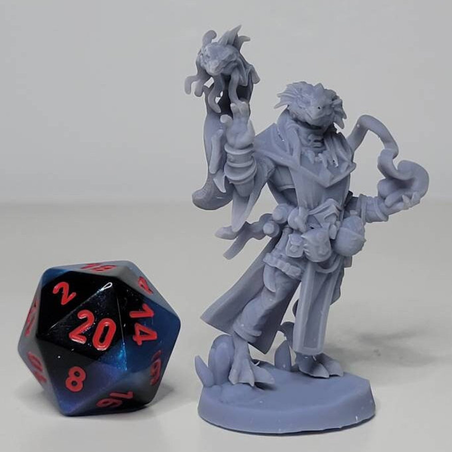 Dragonborn Wizard Mini - 3D Print - 7k Resin - D&D, DND, TTG, RPG ...