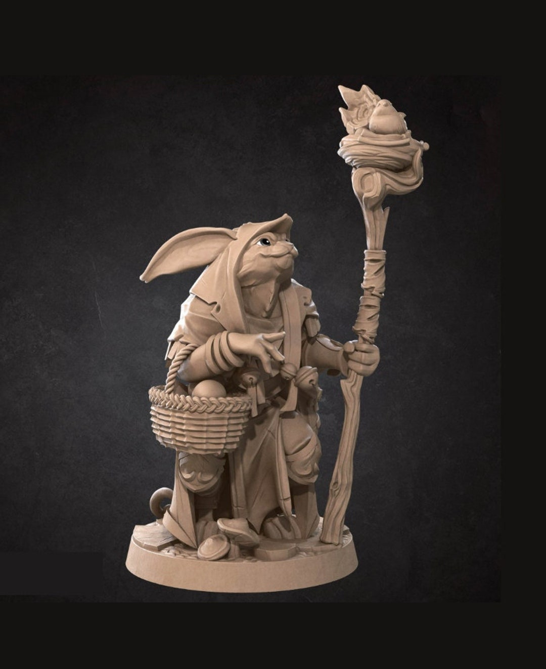 Harengon Druid Mini - 3D Print - 6k Resin, Dnd, D&D, TTG, RPG ...