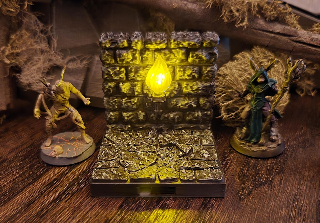 Flickering LED Torch Wall - Magnetic Dungeon Tiles - Magnet or Clip ...