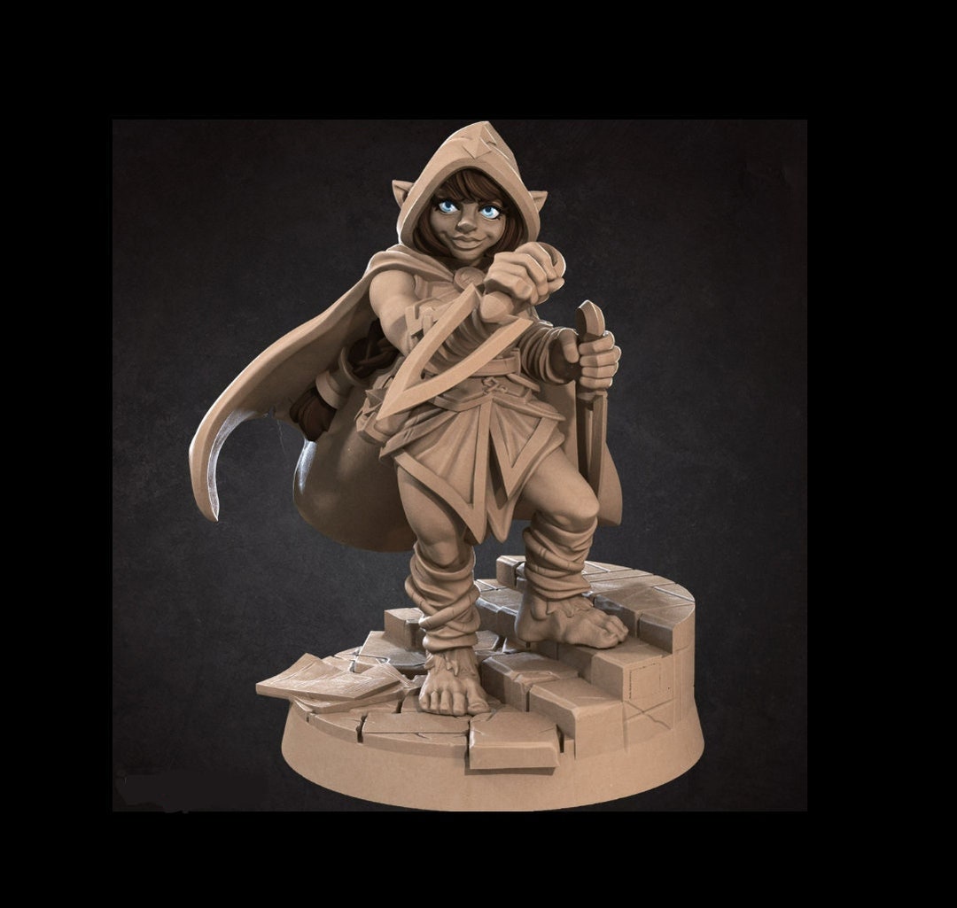 Halfling Rogue Mini - 3D Print - 6k Resin - D&D, DND, RPG, TTG, Female ...