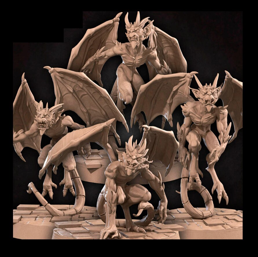 Imp Minis - 4 Poses - 3D Print - 7k Resin, Dnd, D&D, TTG, RPG, Demon ...