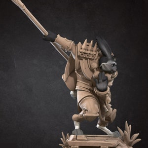 Harengon Monk Mini - 3D Print - 6k Resin, Dnd, D&D, TTG, RPG ...