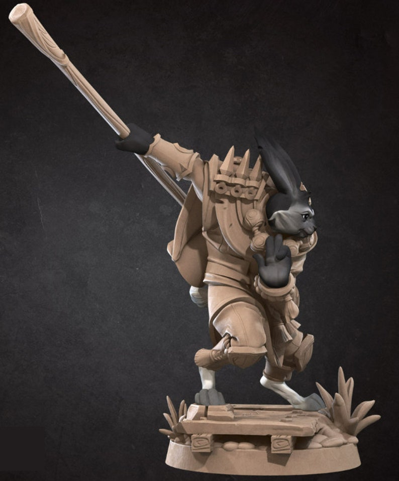 Harengon Monk Mini - 3D Print - 7k Resin, Dnd, D&D, TTG, RPG ...