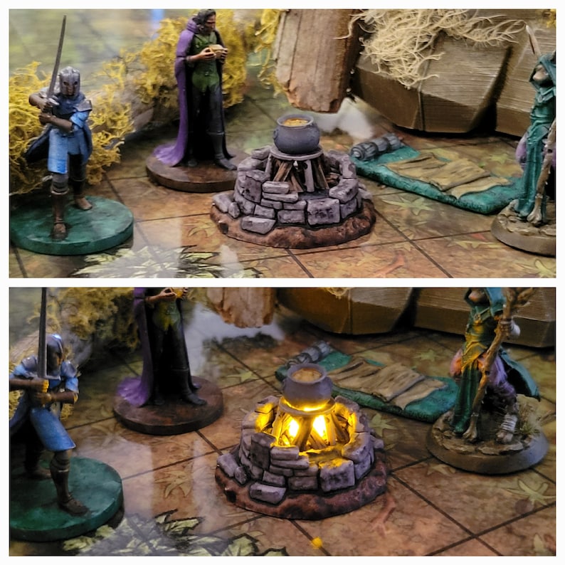 D&D LED Flickering Campfire - 3 Variation Bundle - Swappable Tops - 3D ...
