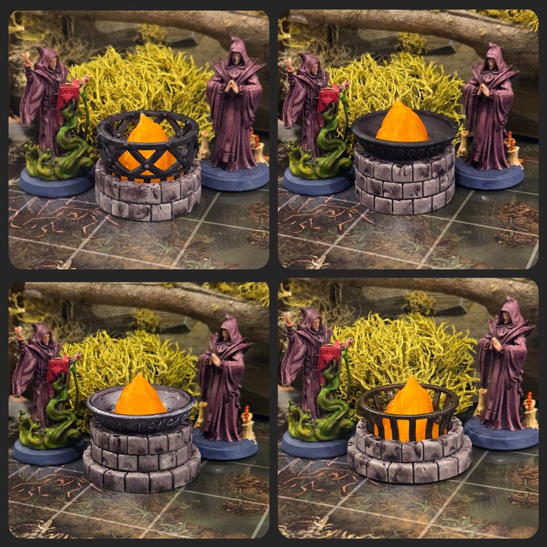 D&D LED Flickering Brazier- 4 Variations - Swappable Tops and Bottoms ...
