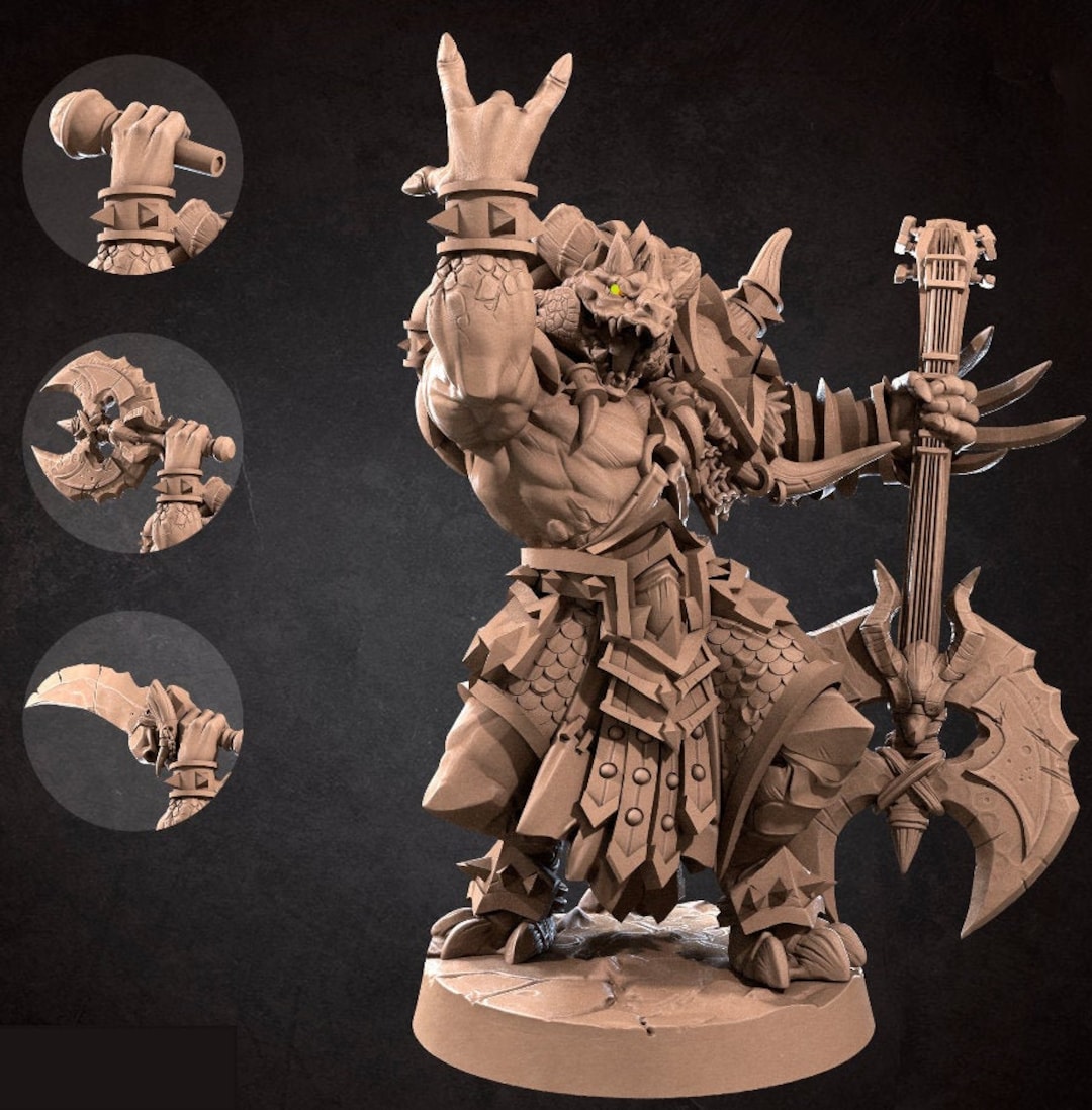 Dragonborn Mini - Customizable 3D Print - 6k Resin - D&D, DND, TTG, RPG ...