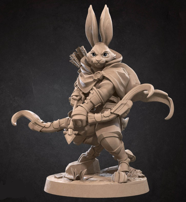 Harengon Mini - 3D Print - 7k Resin - D&D, DND, RPG, TTG, Archer ...