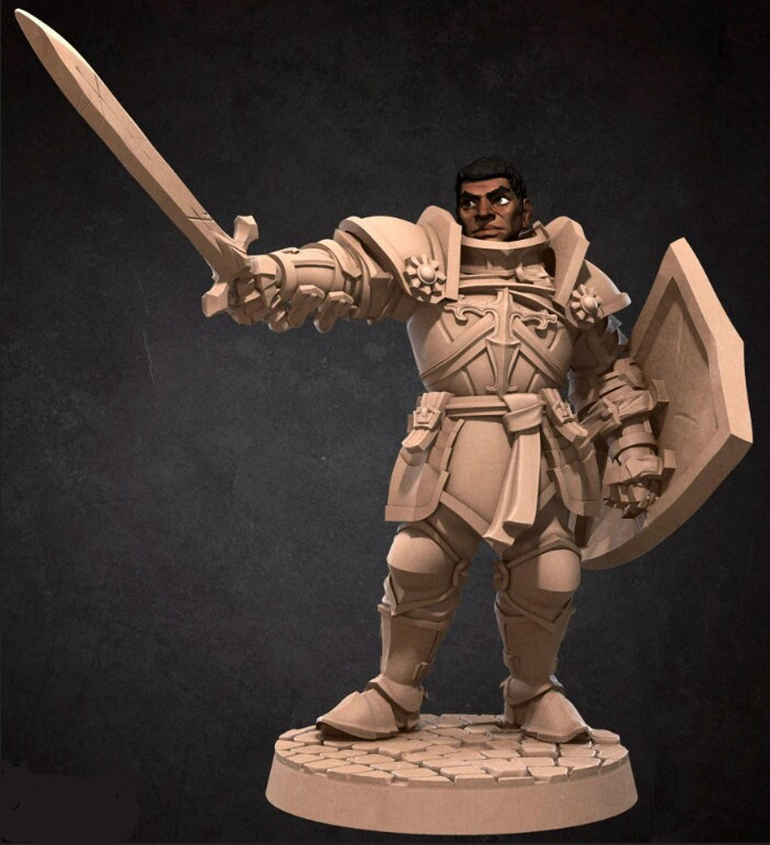 Paladin Mini - 3D Print - 6k Resin - D&D, Dnd, TTG, RPG, Shield ...
