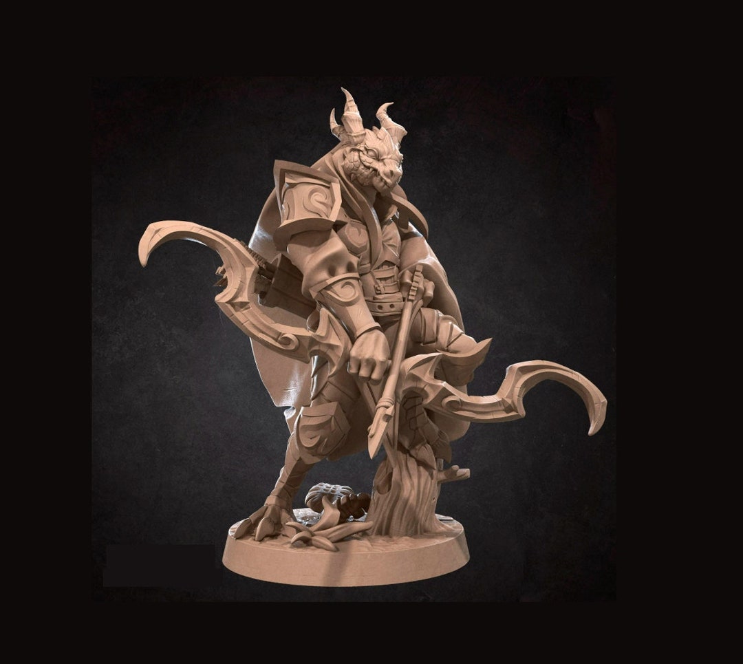 Dragonborn Archer Mini - 3D Print - 7k Resin - D&D, DND, TTG, RPG ...