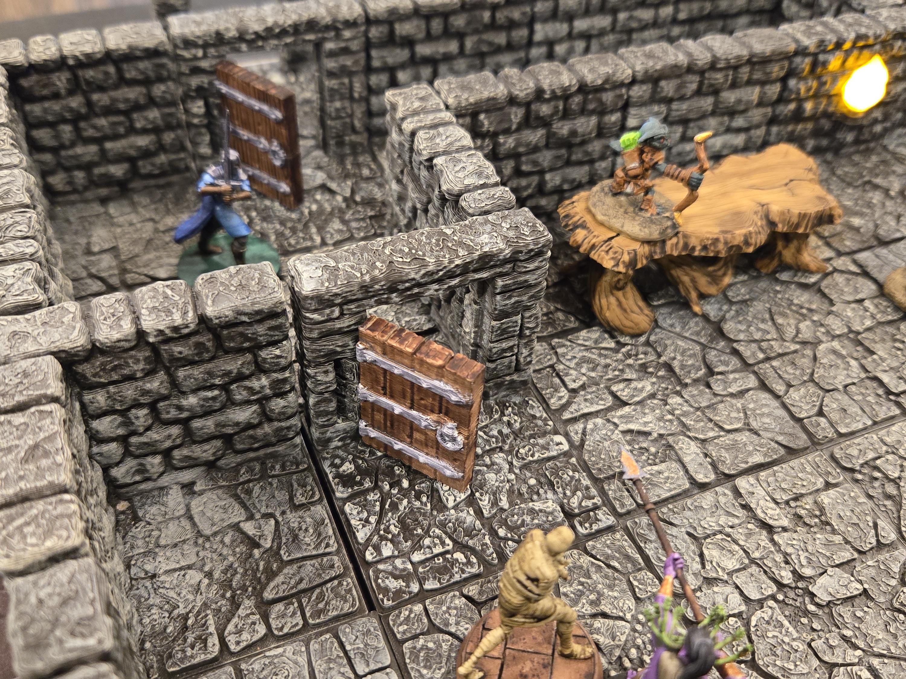 Dungeon Tiles Starter Set LARGE - Magnet or Clip Together - 42 Piece ...
