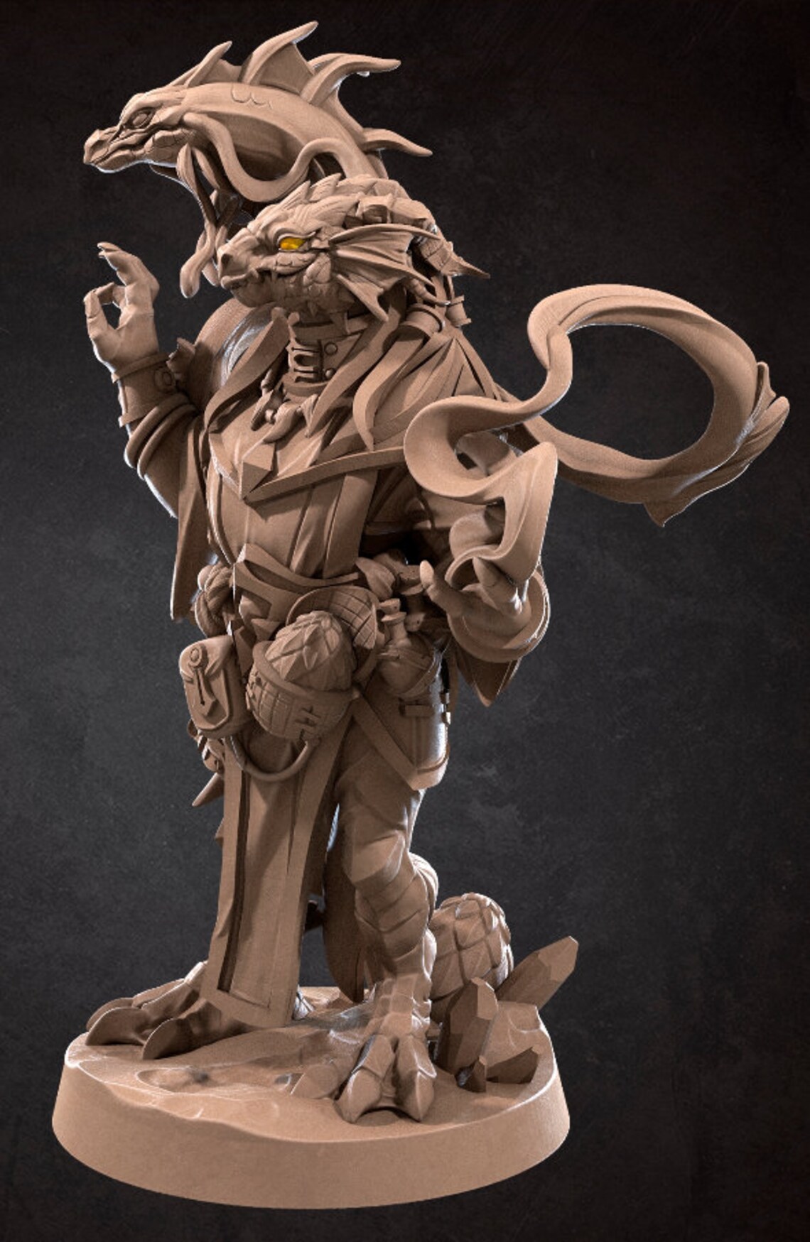 Dragonborn Wizard Mini - 3D Print - 7k Resin - D&D, DND, TTG, RPG ...