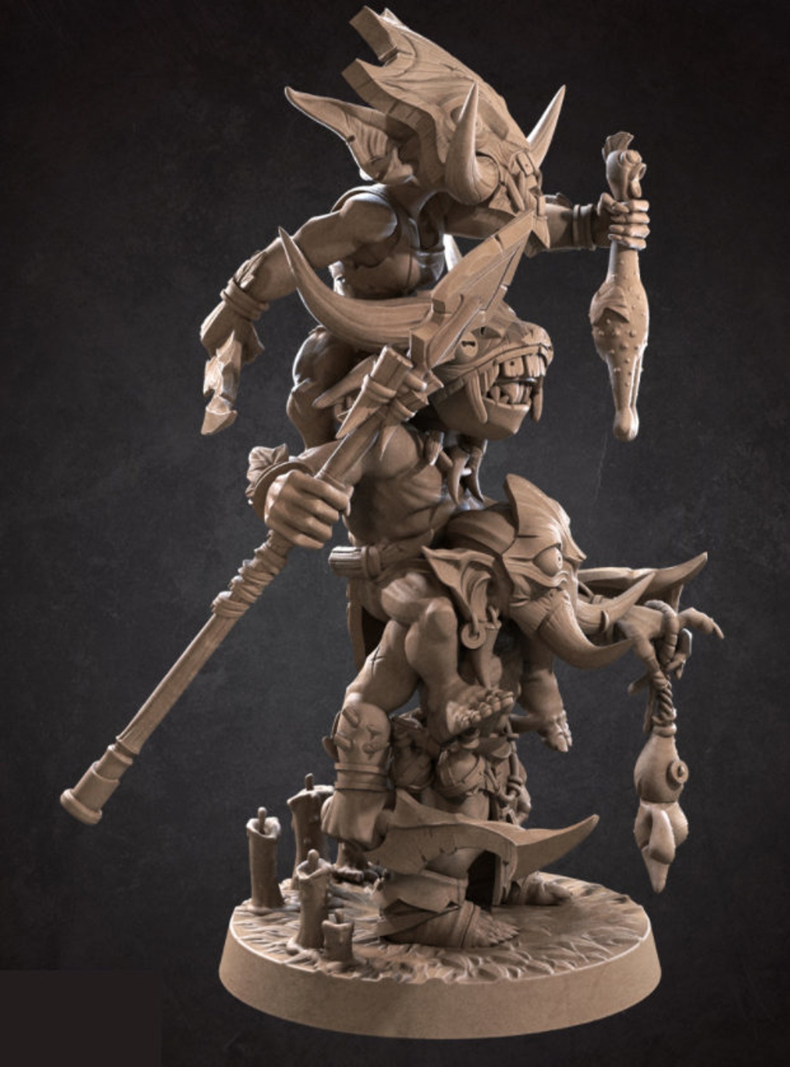 Goblin Battle Stack Mini - 3D Print - 6k Resin - DND, D&D, TTG, RPG ...