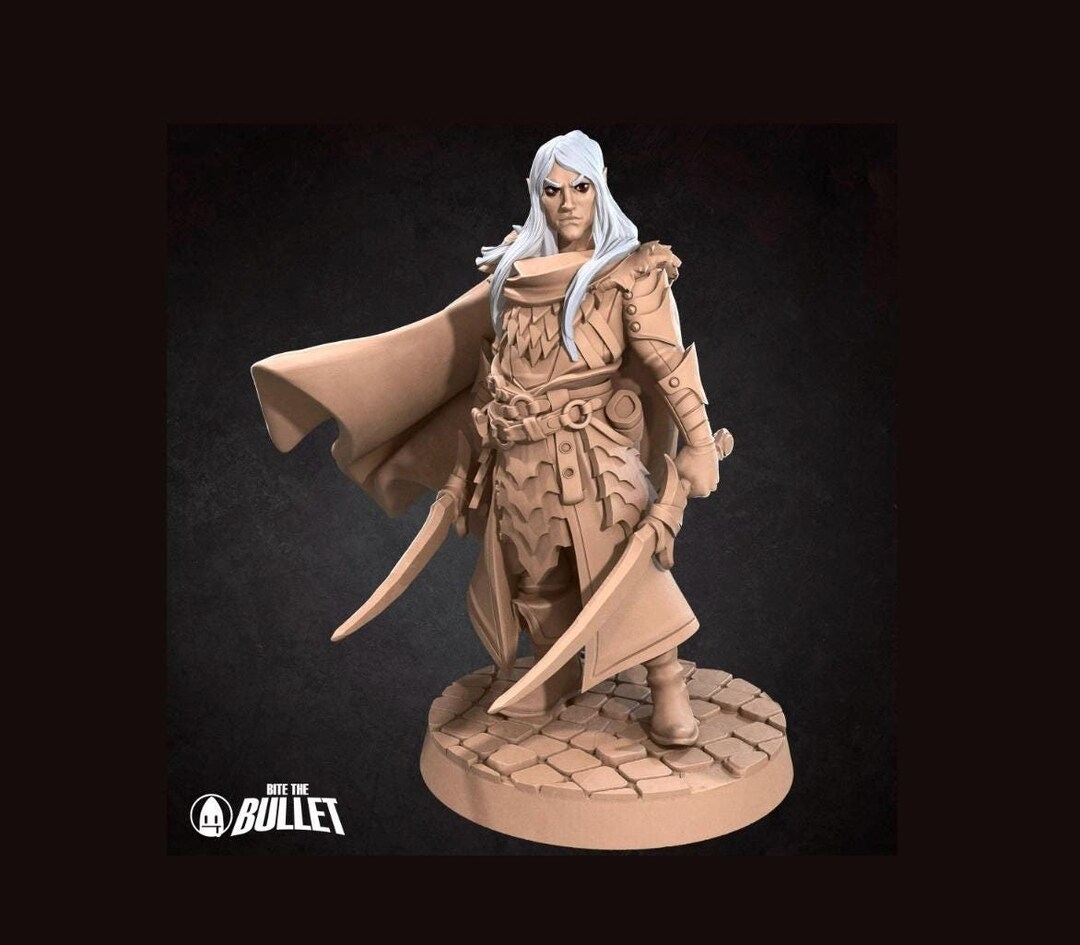 Drow Ranger Mini - 3D Print - 7k Resin, Dnd, D&D, TTG, RPG, Dark Elf ...