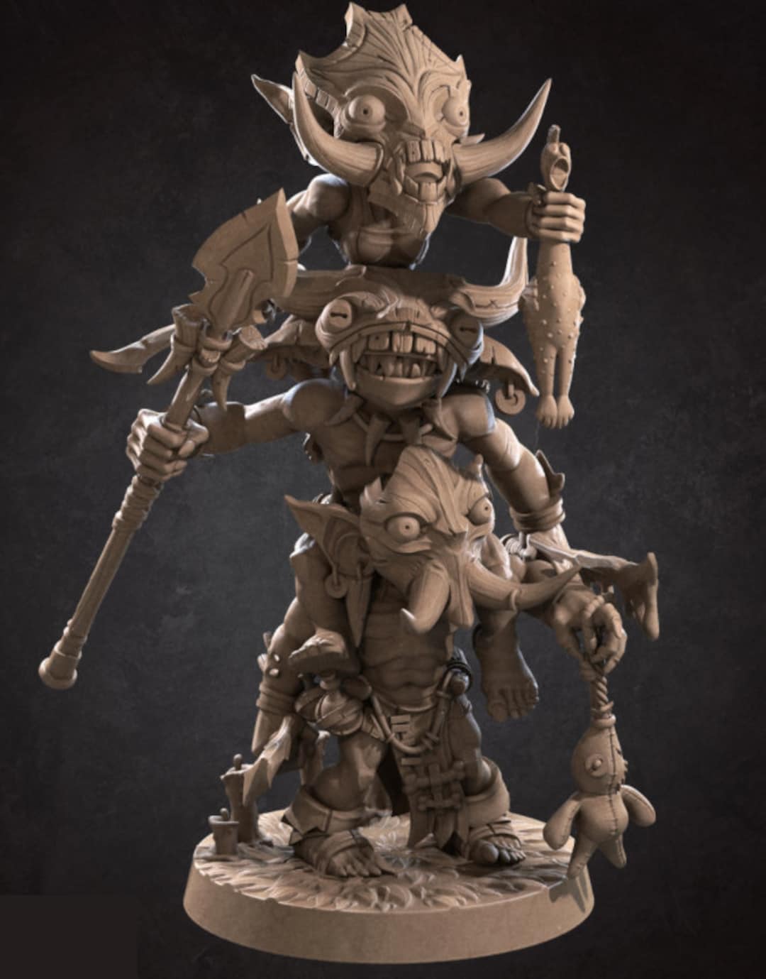 Goblin Battle Stack Mini - 3D Print - 6k Resin - DND, D&D, TTG, RPG ...
