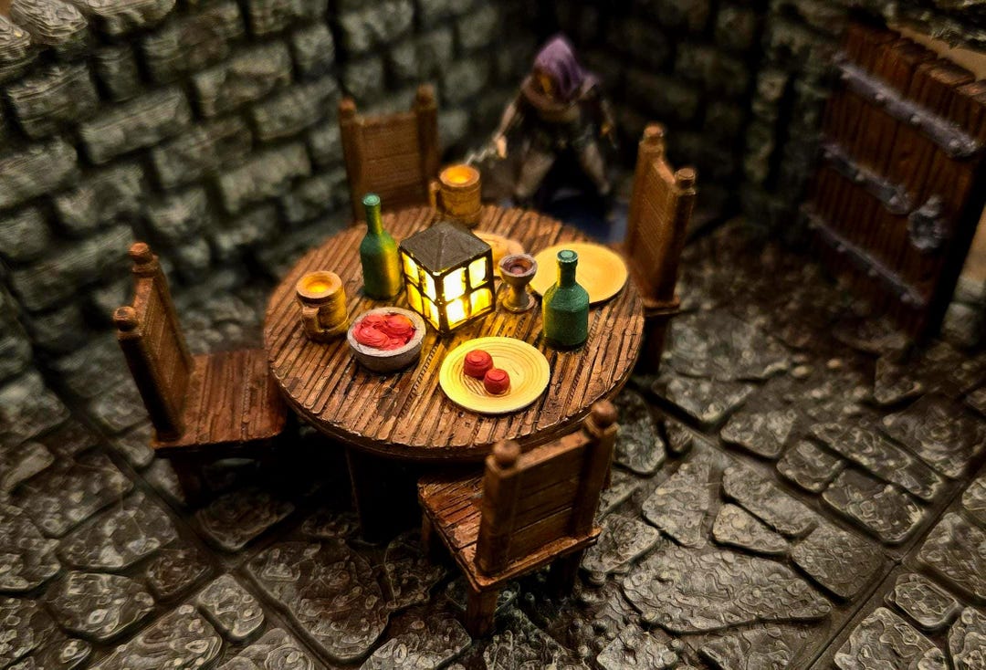 D&D LED Flickering Lantern Table - Food With Lantern - 3D Print - DND ...