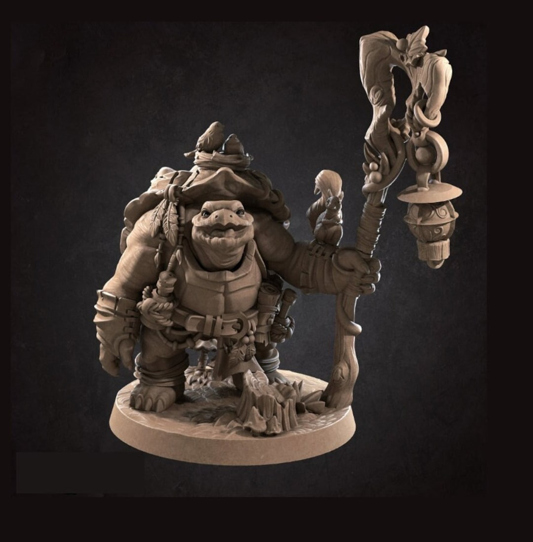 Tortle Druid Mini - 3D Print - 6k Resin, Dnd, D&D, TTG, RPG, Turtle ...