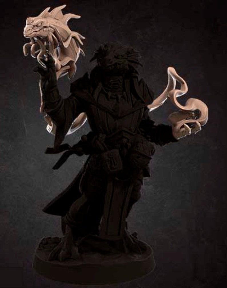 Dragonborn Wizard Mini - 3D Print - 7k Resin - D&D, DND, TTG, RPG ...