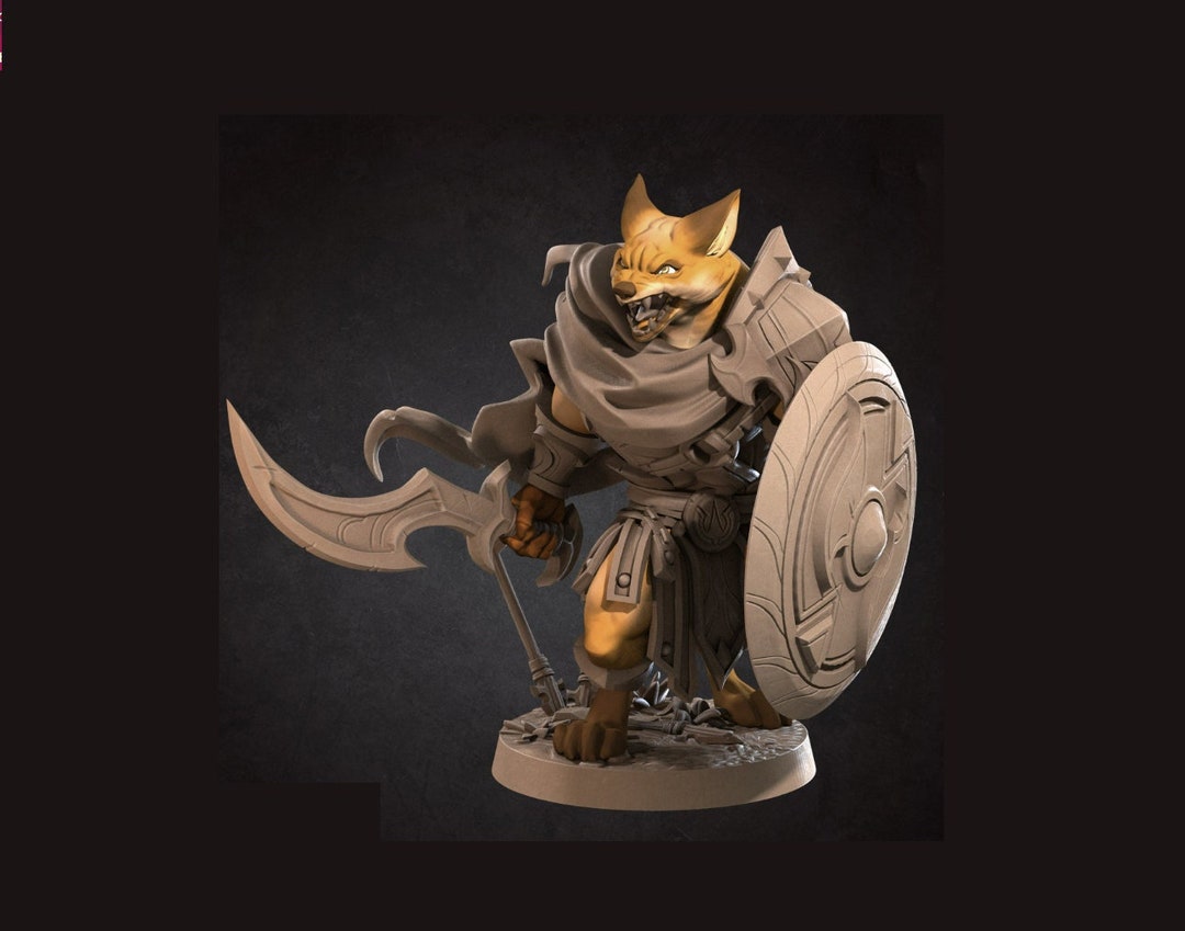 Foxfolk Fighter Mini- 3D Print - 6k Resin, Dnd, D&D, TTG, RPG, Warrior ...