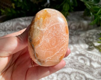 Orange Calcite Palmstone - Etsy