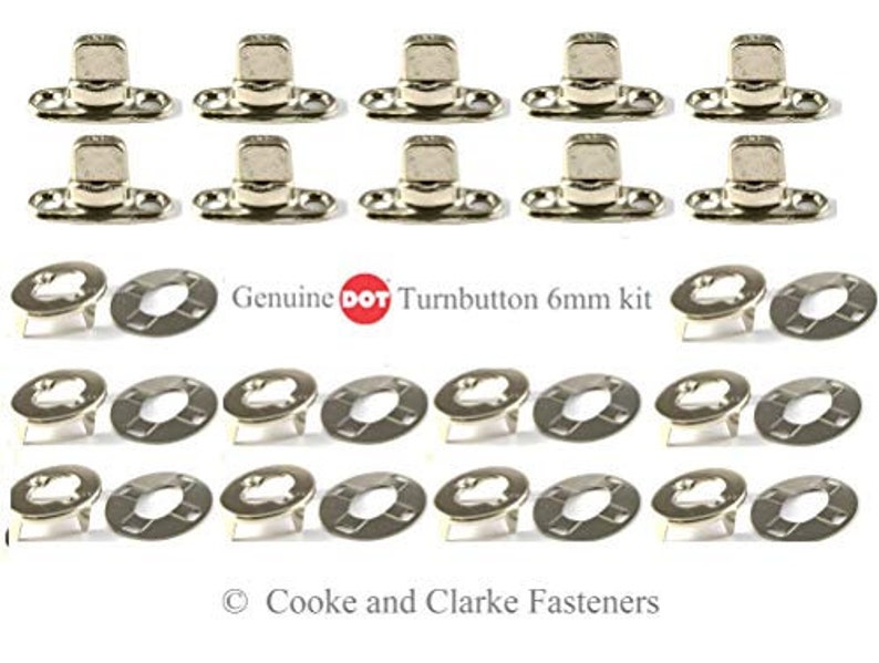 Nickel Plated Brass Twist Lock 6mm Fastener Set, 10 Piece - Etsy
