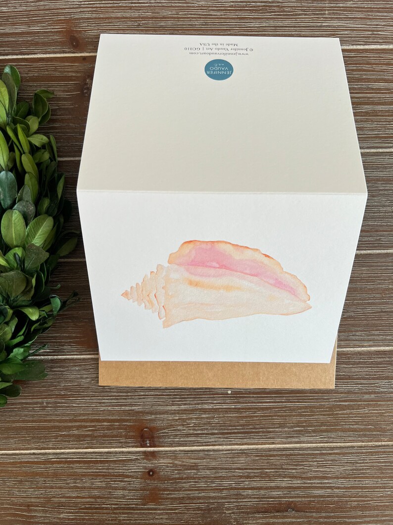 Conch Shell Card, Vacation Note Card, Beachy Vibes, Snail Mail, Card ...
