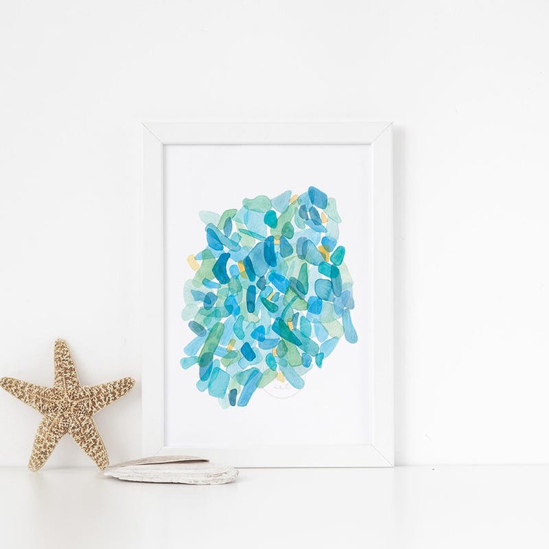 Sea Glass Watercolor - Etsy