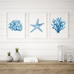Blue Coral Wall Art, Blue Coral Art Print, Blue Coral Wall Decor ...