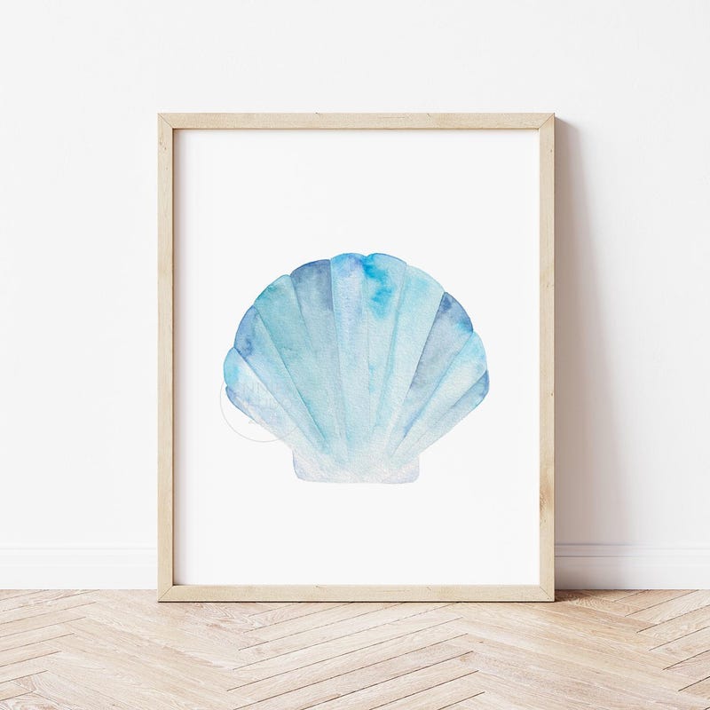Navy Seashell Art - Etsy