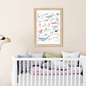 Coastal Alphabet Poster | ABC Art Print | Ocean Animals | Nursery Wall ...