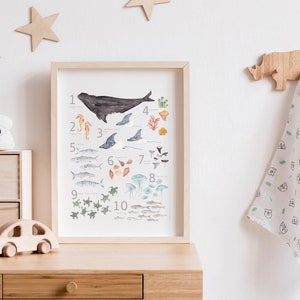 Under the Sea Counting Poster, Gender Neutral Wall Art, Number Poster ...
