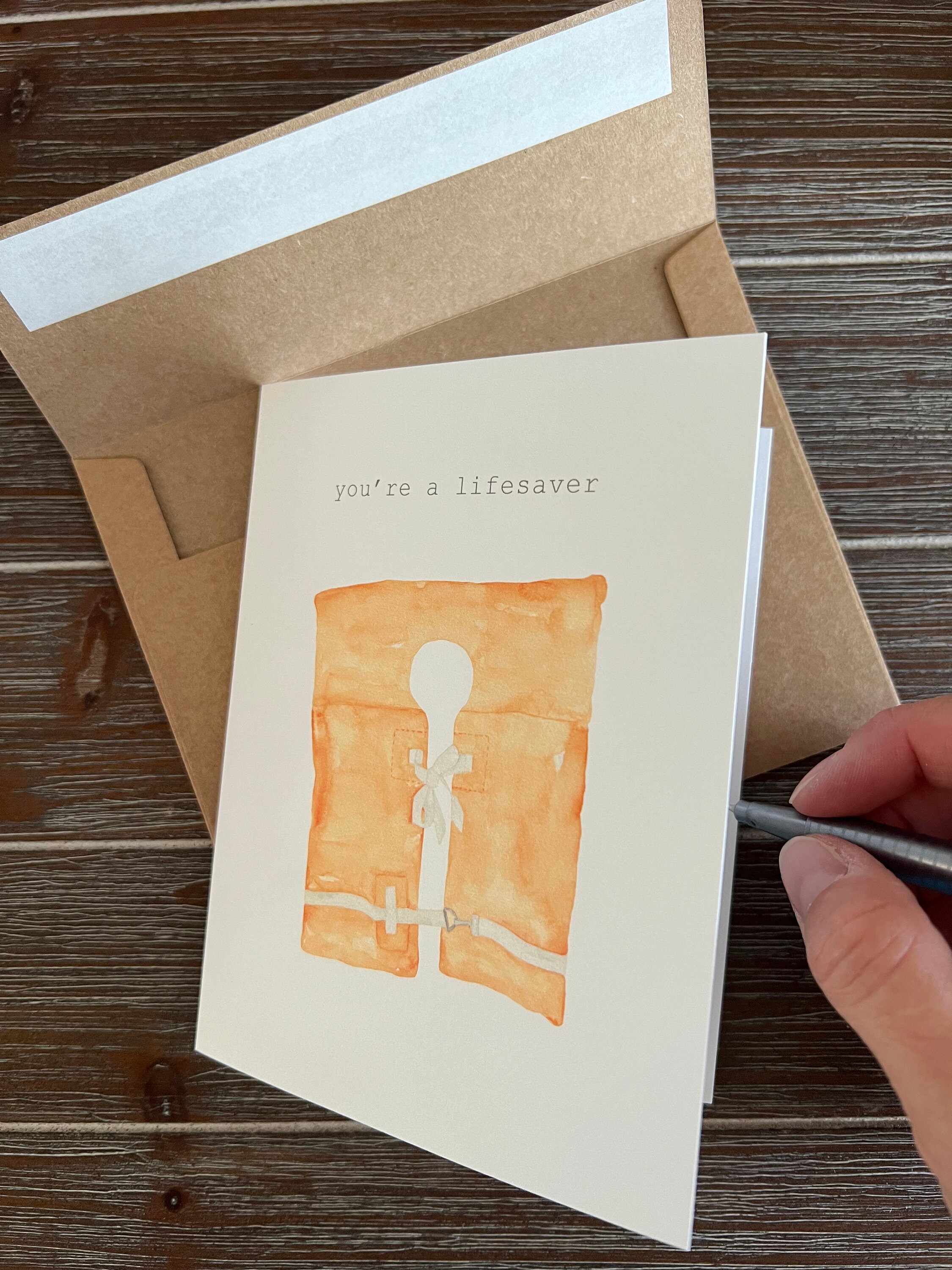 Gratitude Thank You Card You're a Lifesaver Grateful for - Etsy