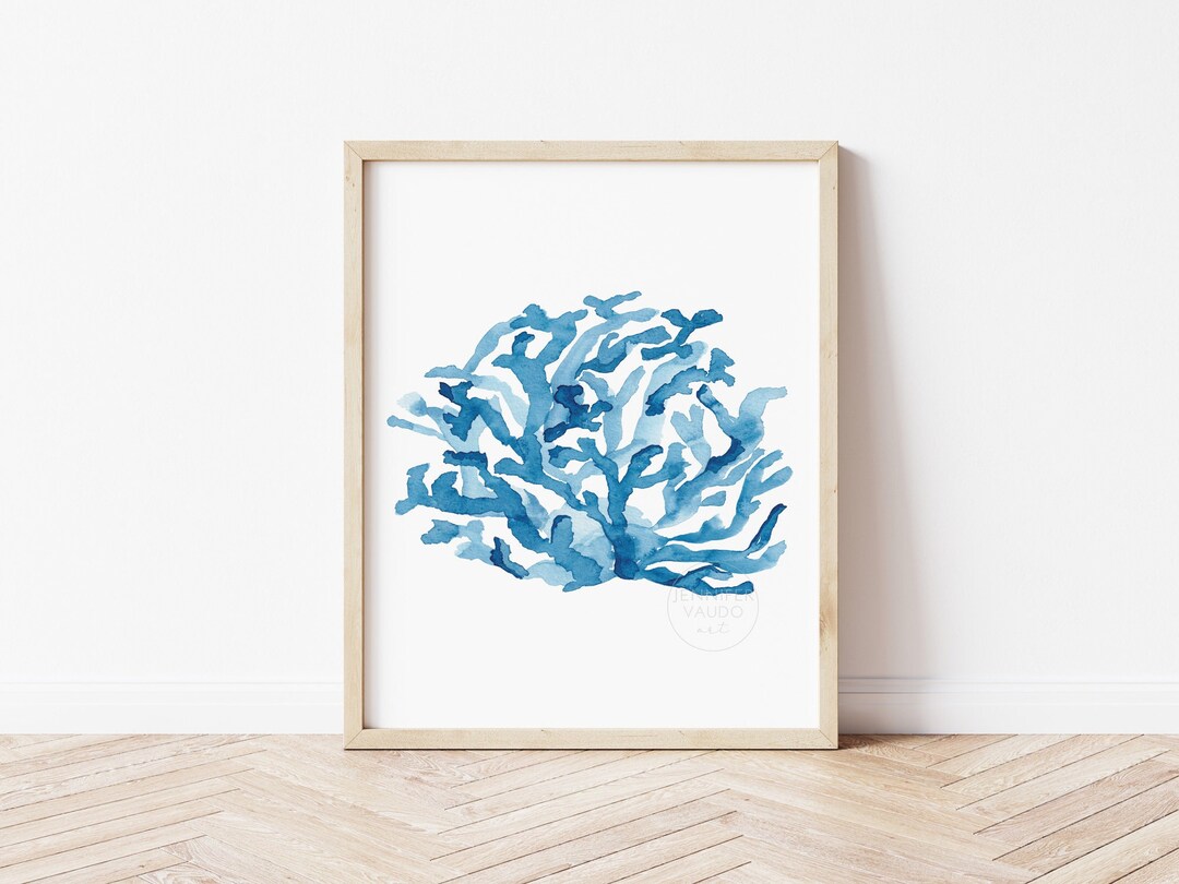 Blue Coral Wall Art, Blue Coral Art Print, Blue Coral Wall Decor ...