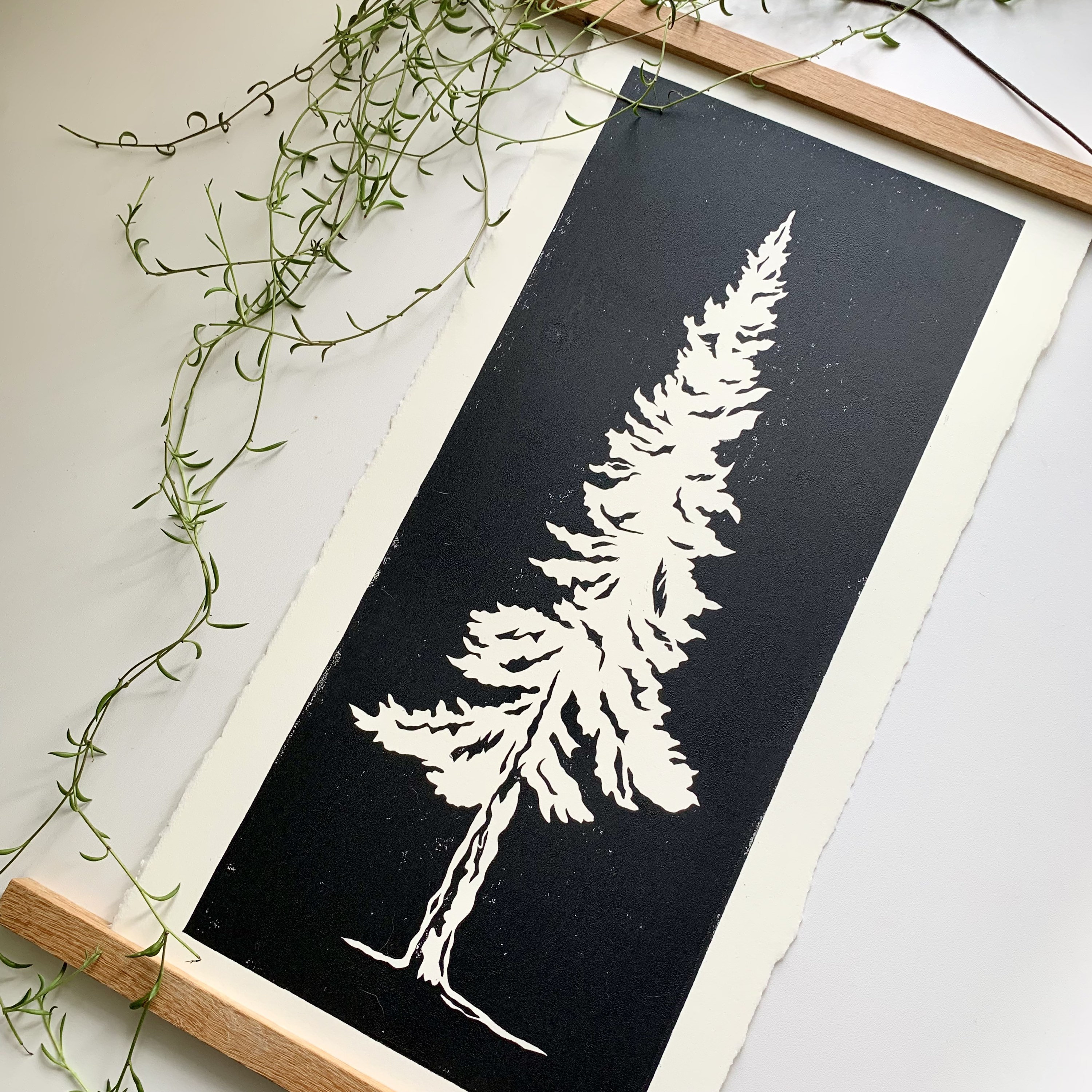 Lonely Pine Original Linocut Block Print Nature Tree Art - Etsy
