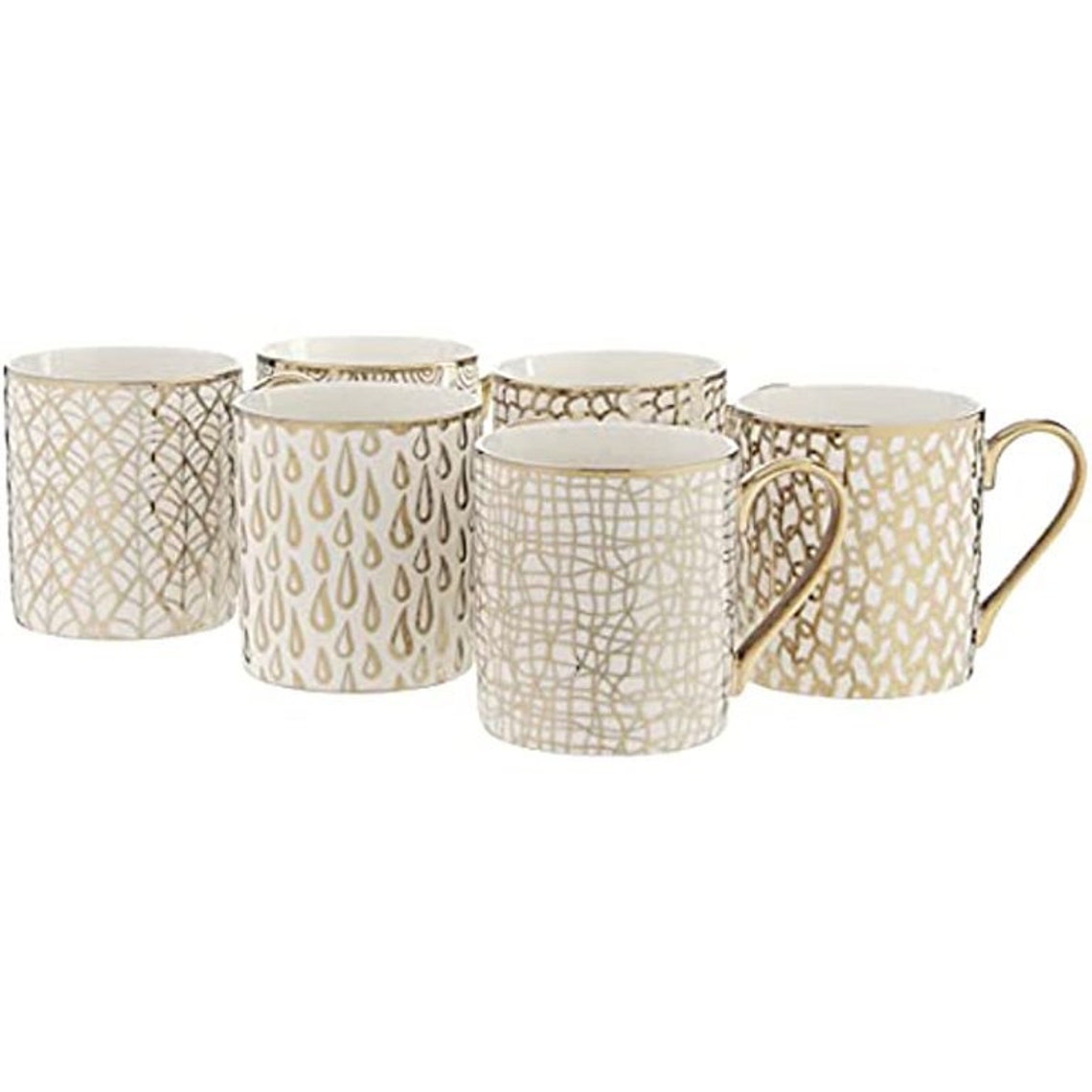 Mosaic 14 Oz. Gold Plated Mugs, Set of 6, 6 Count pack of 1 - Etsy