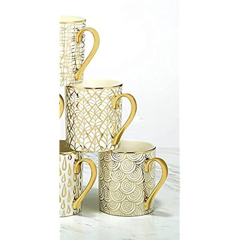 Mosaic 14 Oz. Gold Plated Mugs, Set of 6, 6 Count pack of 1 - Etsy