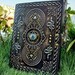 Handmade Leather Journal Evil Eye in Rhombus, Snakes 200 Pages Brass C ...