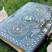 Handmade Leather Journal Evil Eye in Rhombus, Snakes 200 Pages Brass C ...