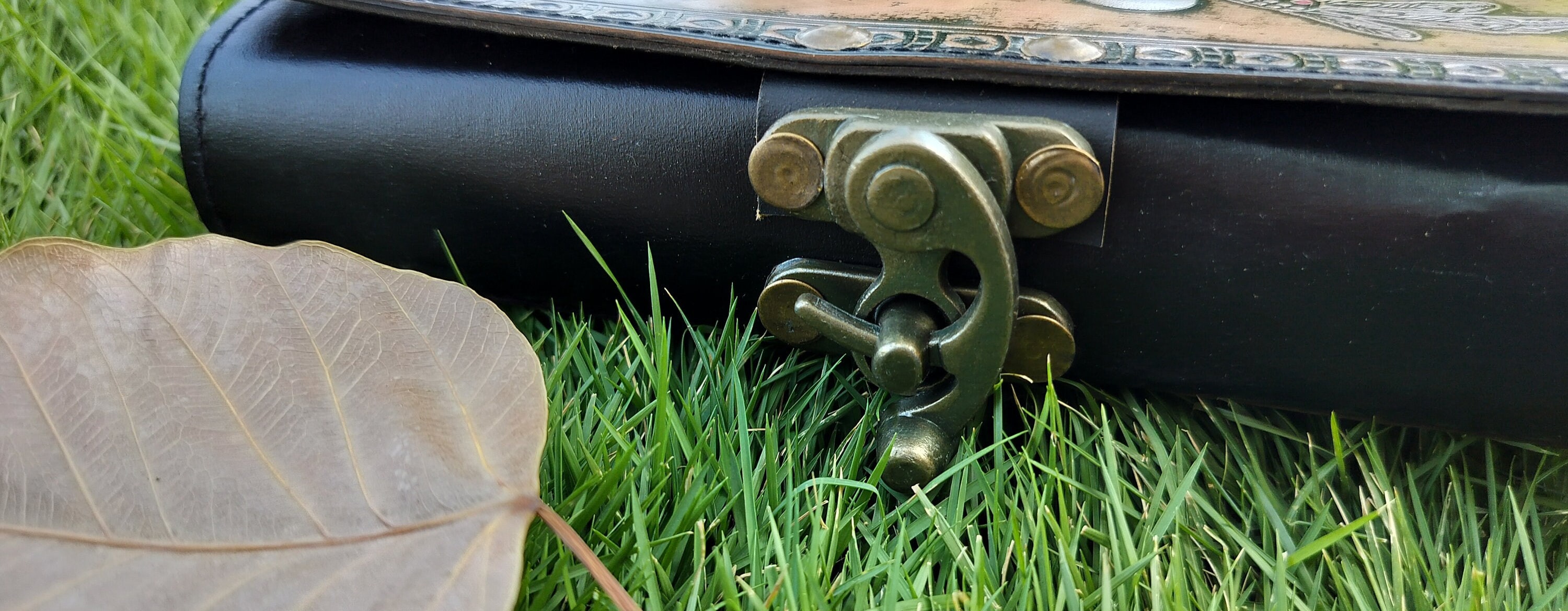 Handmade Leather Journal Evil Eye in Rhombus, Snakes| 200 Pages | Brass ...