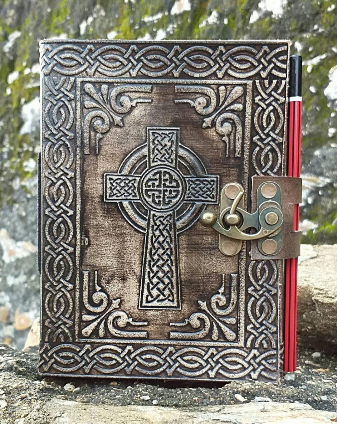 Celtic Cross Leather Journal: Handbound Embossed Diary (7x5) - Etsy