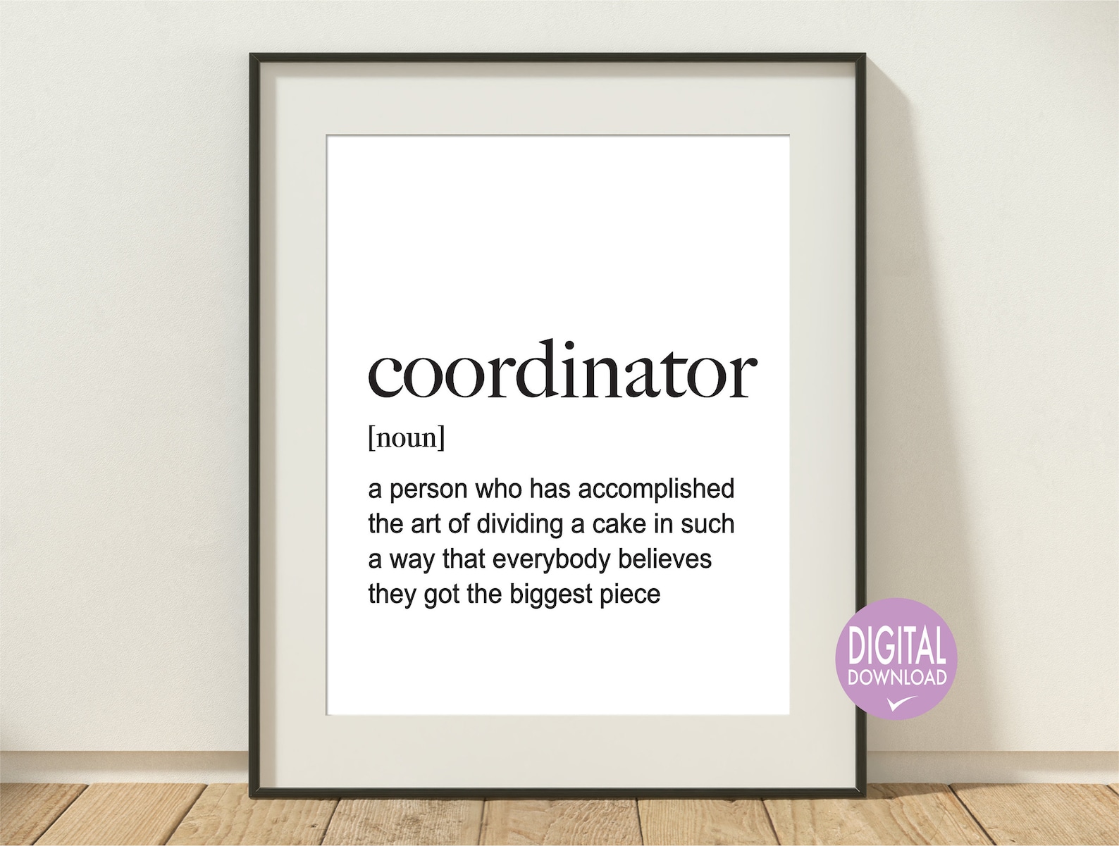 Coordinator Quote Funny Coordinator Definition Print Digital | Etsy