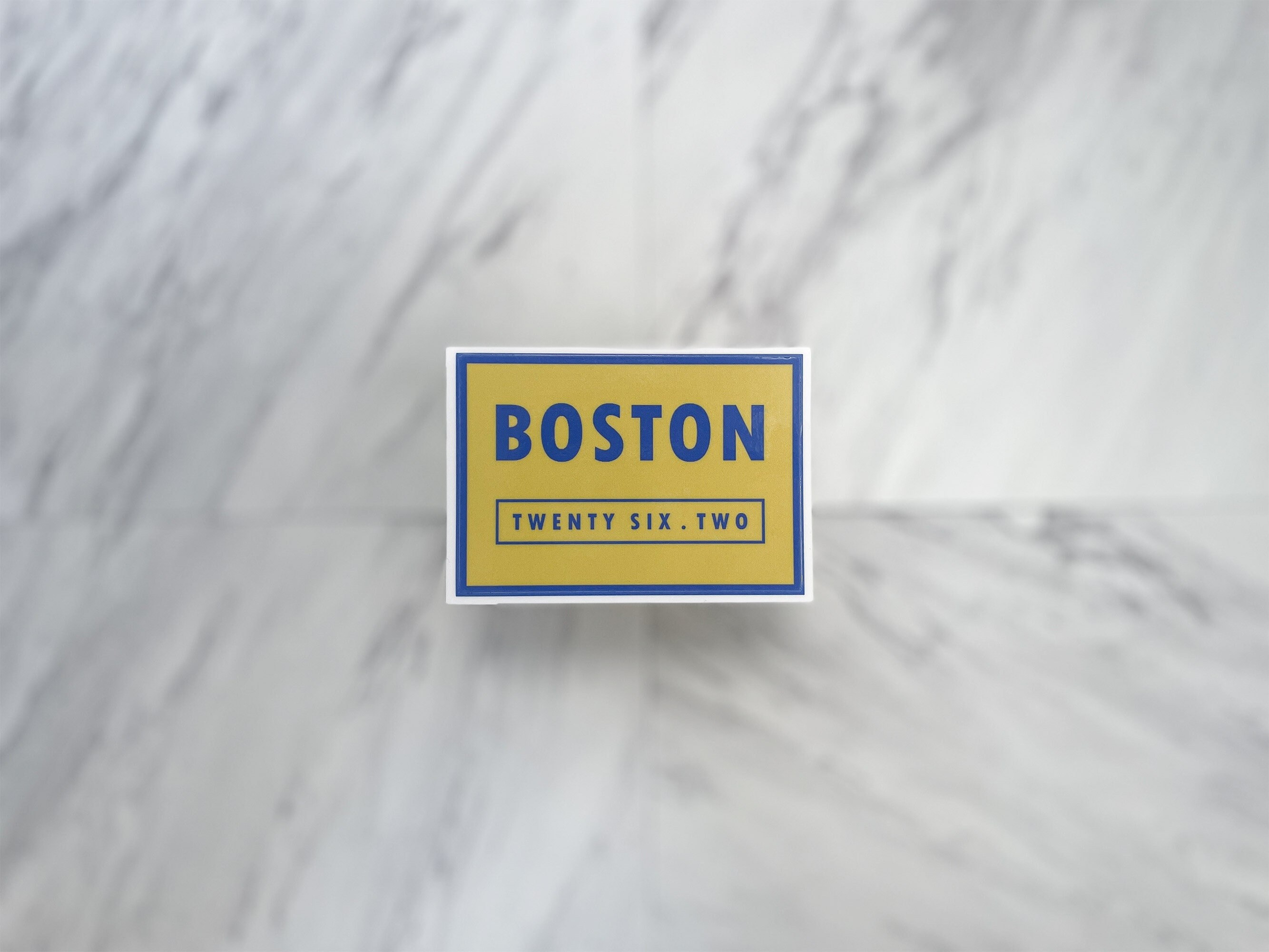 Boston Twenty Six Point Two Running Sticker, 3in Blue and Yellow ...