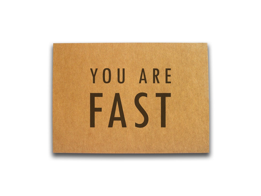 You Are Fast Card for Runners: Marathon Training Motivation Gift - Etsy