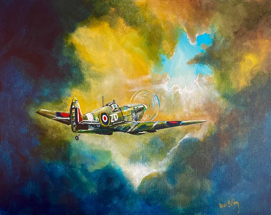 A Larger Greeting Card of a Spitfire From an Original Painting by Marie ...