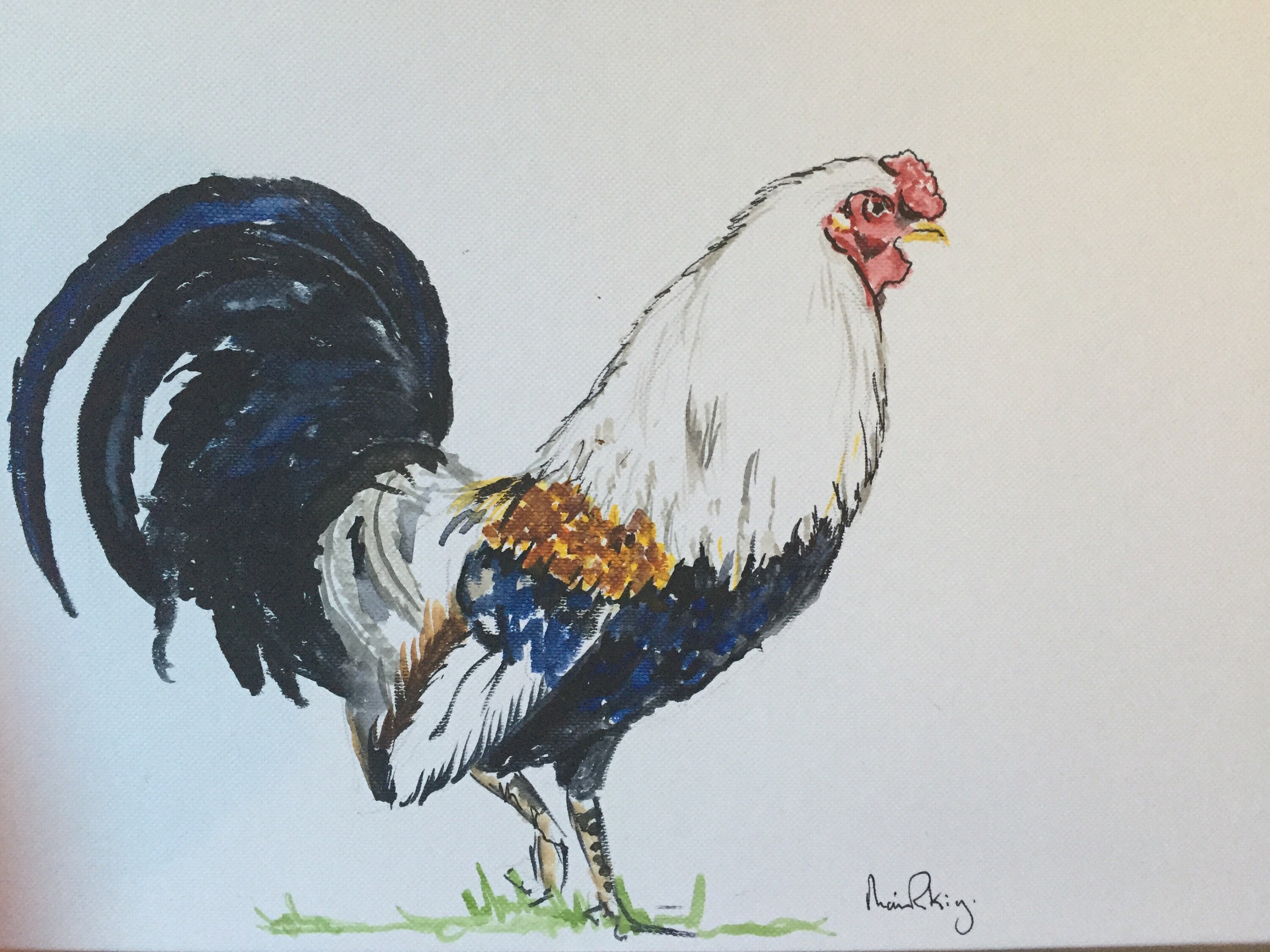A Proud Cockerel Painting - Etsy