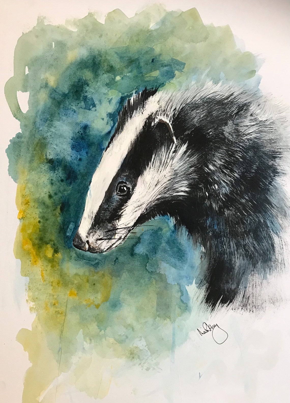 An original badger painting by Cing Design | Etsy