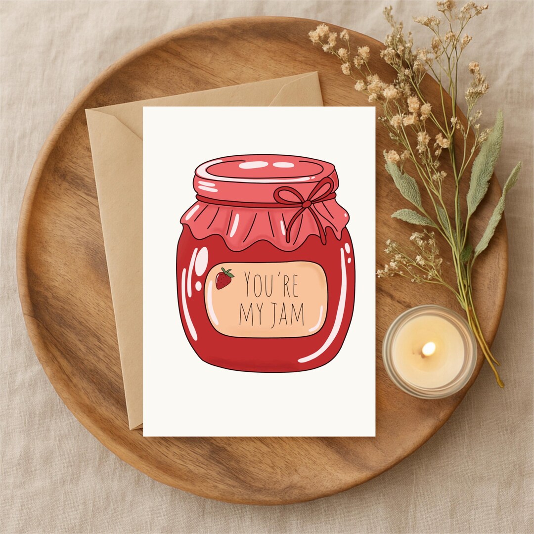 Printable Pun Card, You're My Jam Pun Card, Funny Valentine’s or ...