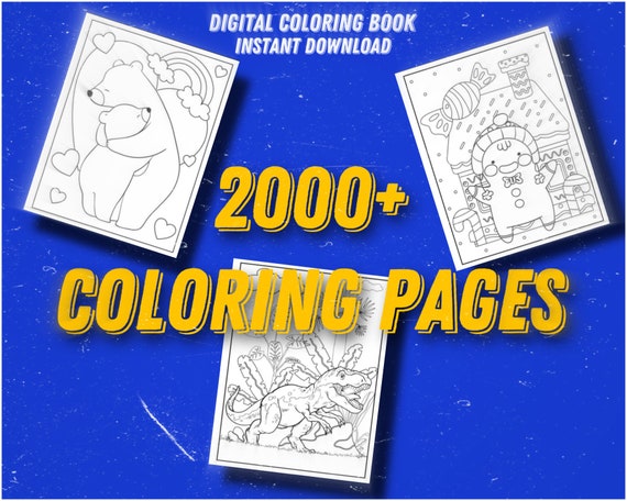 Coloring Book/digital/2000 Pages/instant Download | Etsy