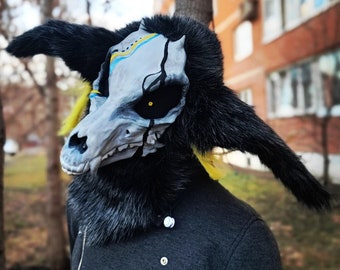 Skull Dog Furry Mask | Etsy