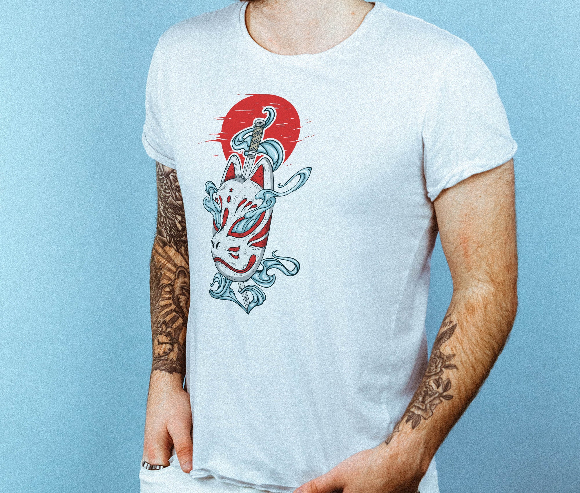 Kitsune Asian SVG Illustration, Japanese Kitsune Mask Vector Art, Asian ...