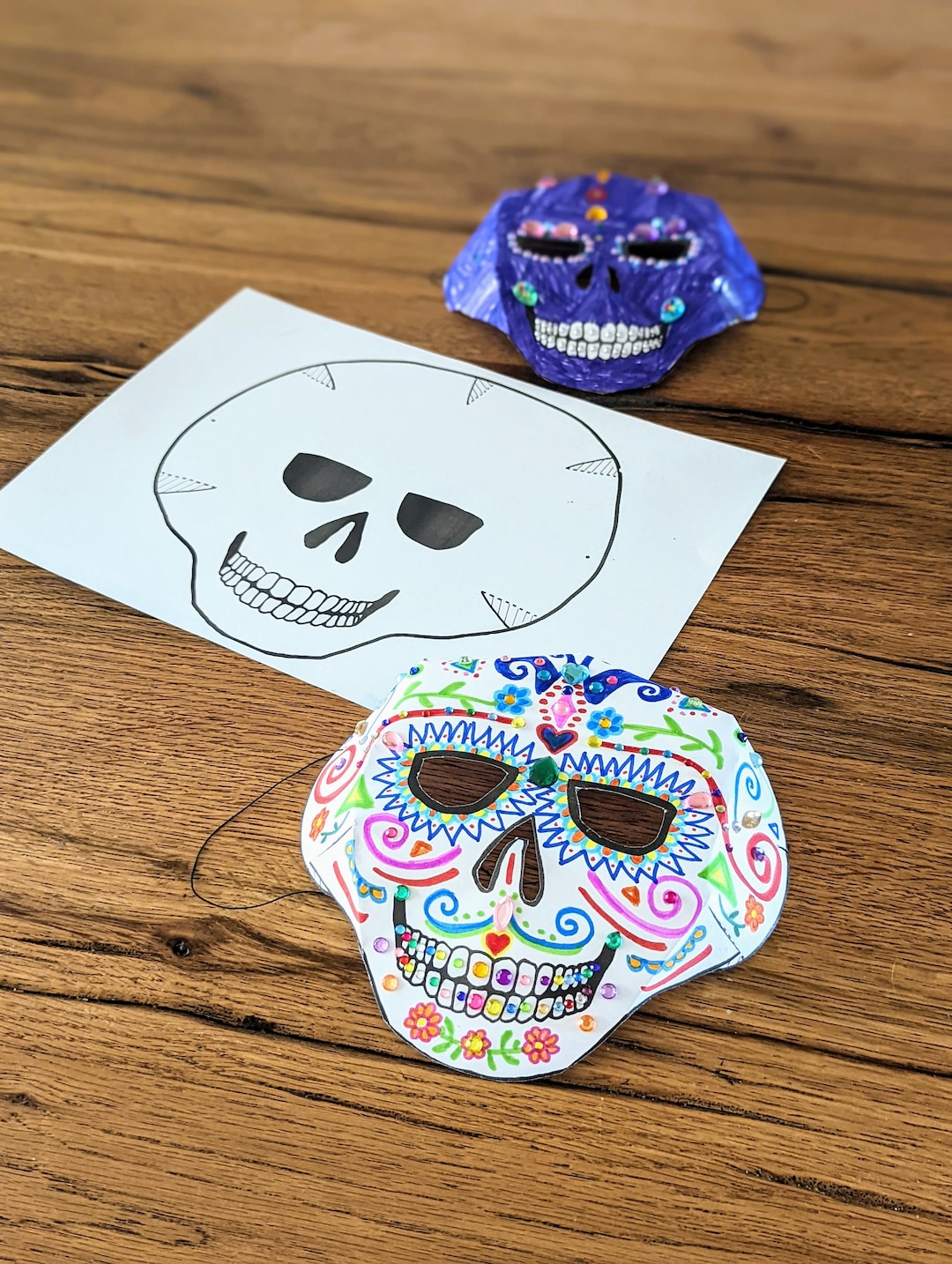 Child's Play Template of Mexican Skull Masks for Children for Halloween ...